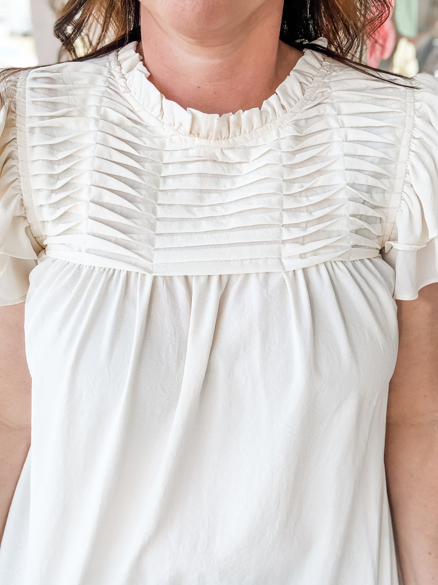 Cream Ruffle Top – Just a Small Town Girl